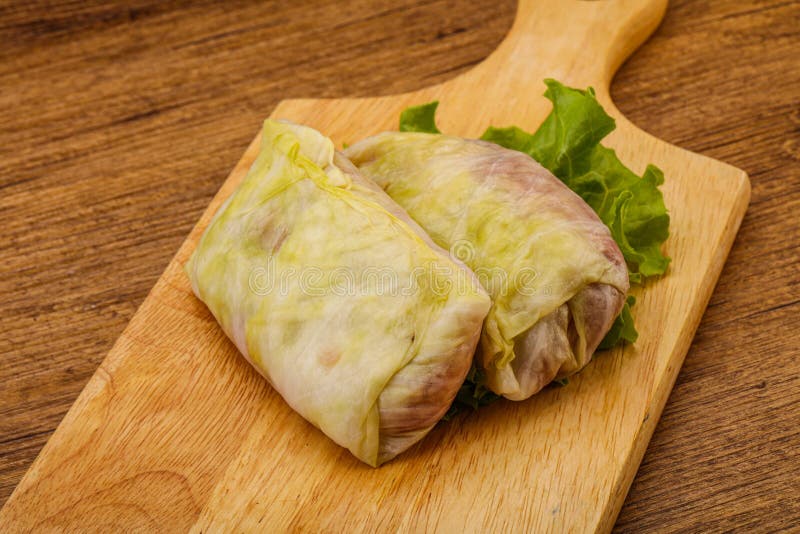 Col Rellena Cruda Casera Con Carne Imagen de archivo - Imagen de carne ...