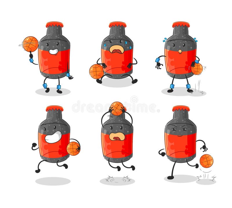 Cola Basketball Player Group Character. Mascot Vector Stock ...