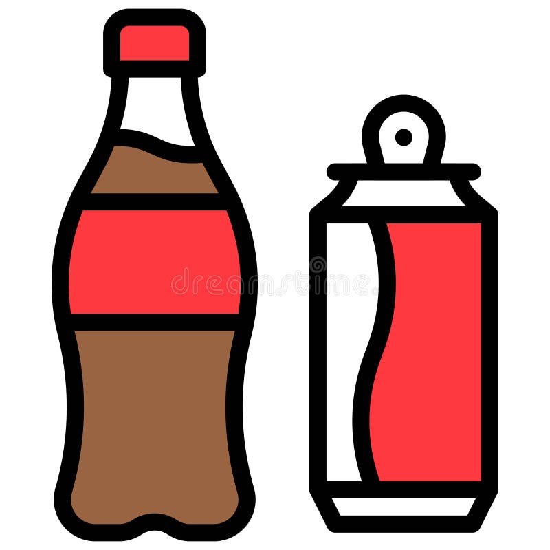 Cola Bottle and Cola Can Icon, Beverage Filled Vector Stock Vector ...