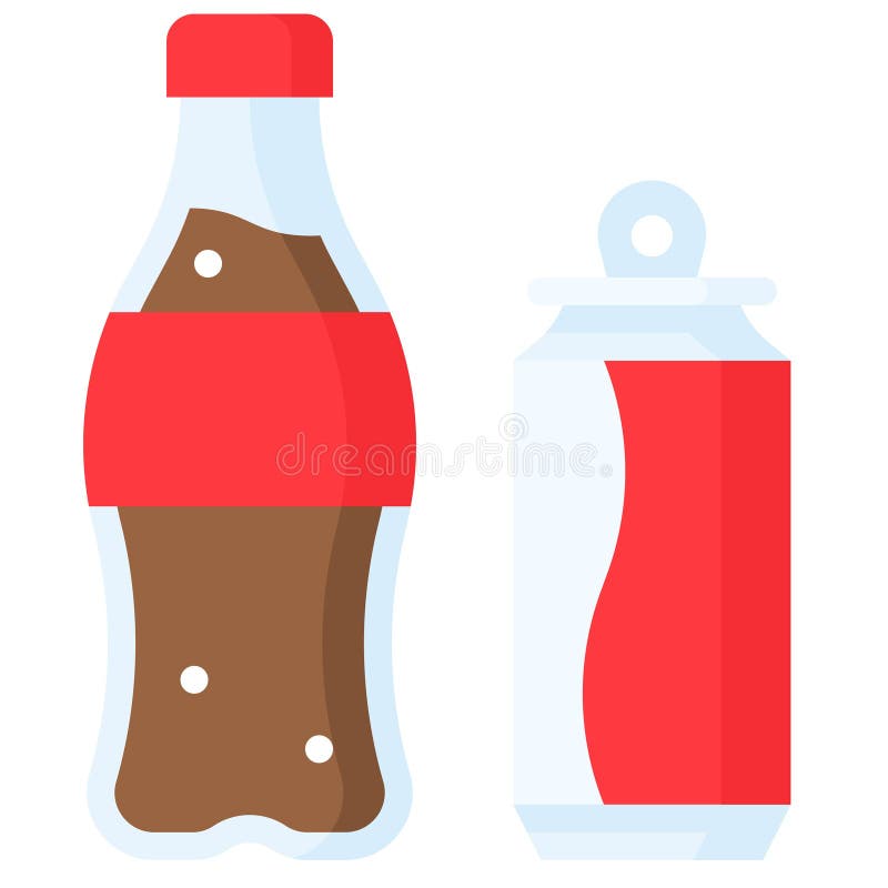 Cola Bottle and Cola Can Icon, Beverage Filled Vector Stock Vector ...