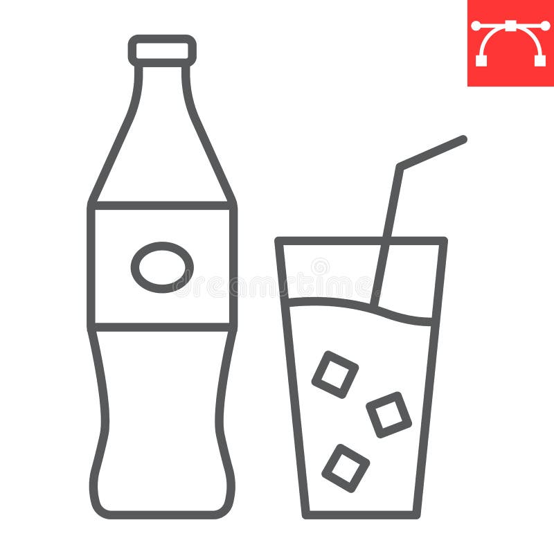 Cola bottle line icon stock vector. Illustration of icon - 239793919