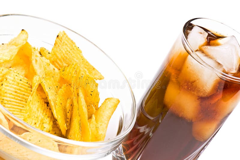Cola and chips stock image. Image of potato, diet, junk - 8972989