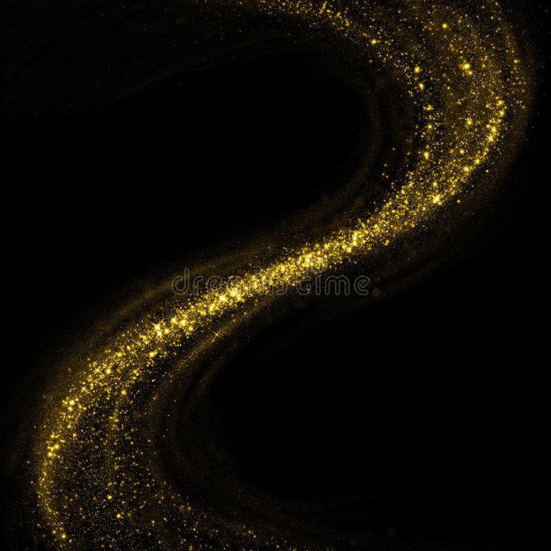 Cola Del Centelleo Del Polvo De Oro Que Brilla Imagen de archivo ...