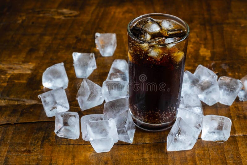 Cola Drinks, Black Soft Drinks and Refreshing Ice. Stock Image - Image ...