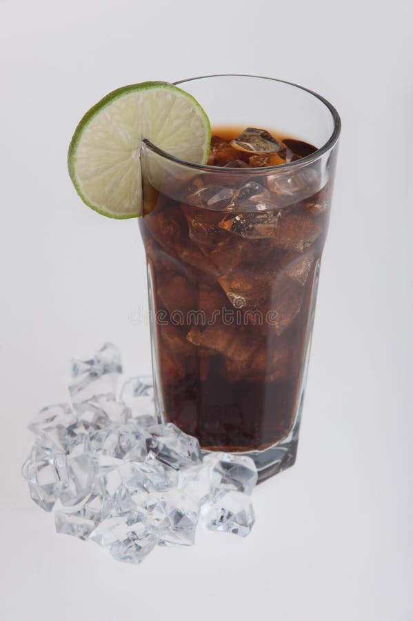 Cola in Highball Glass with Lemon Slice Stock Image - Image of long ...