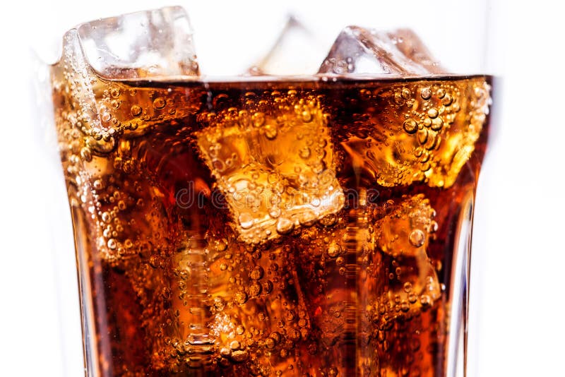 Cola with ice cubes stock image. Image of macro, brown - 113200505
