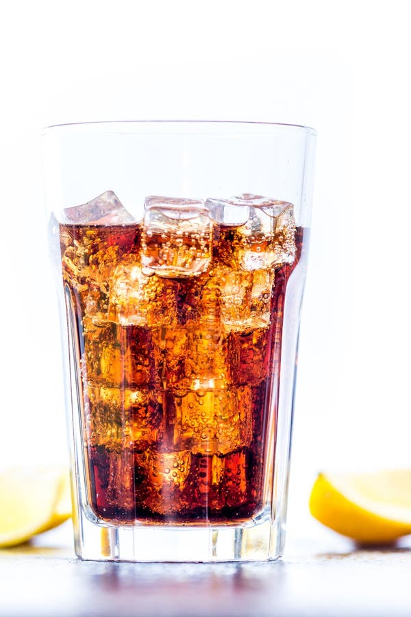 Cola with ice cubes stock photo. Image of drink, beverage - 110725430