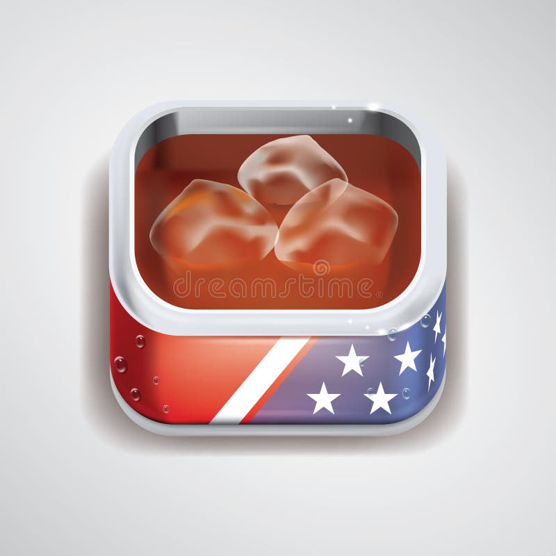 Cola with Ice Cubes. Vector Illustration Decorative Design Stock ...