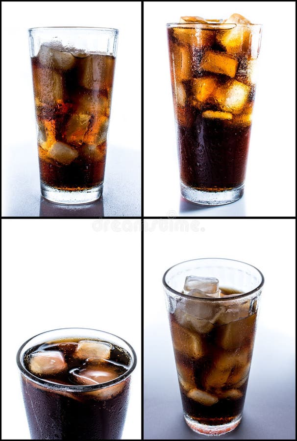 Cola with ice stock image. Image of freshness, cube, soft - 52682091