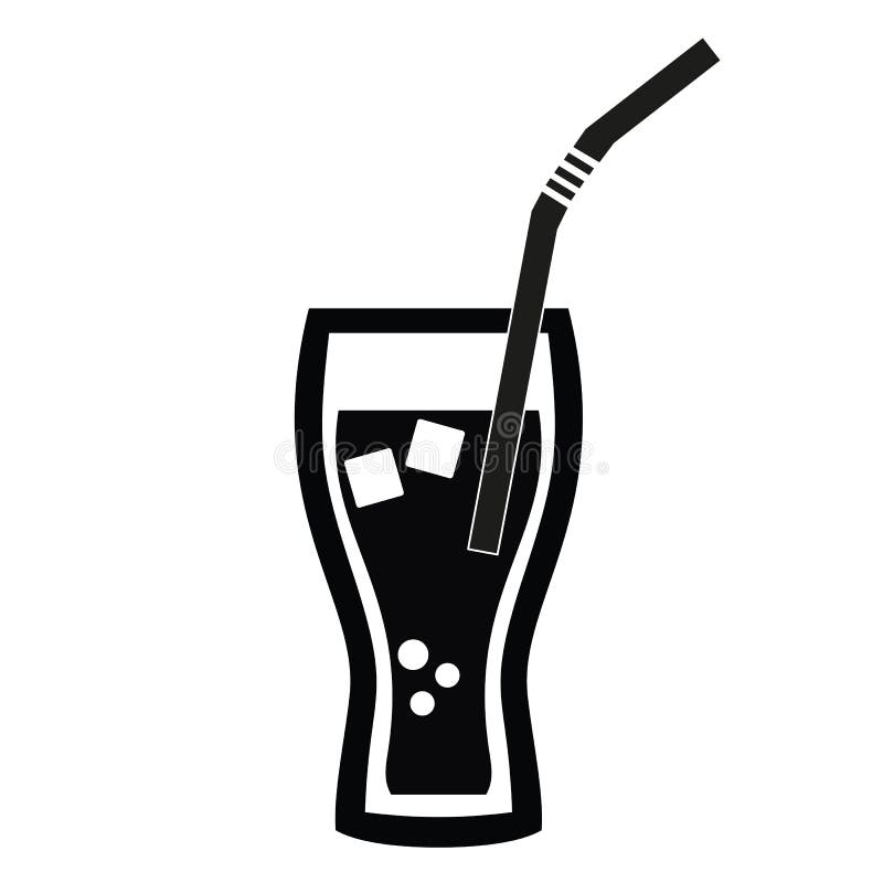 Drink. Cola with Ice. Soft Drink. Icon. Stock Vector - Illustration of ...