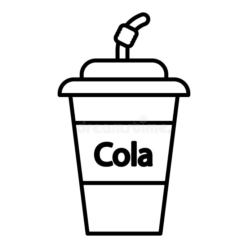 Cola Plastic Glass Icon, Outline Line Style Stock Vector - Illustration ...