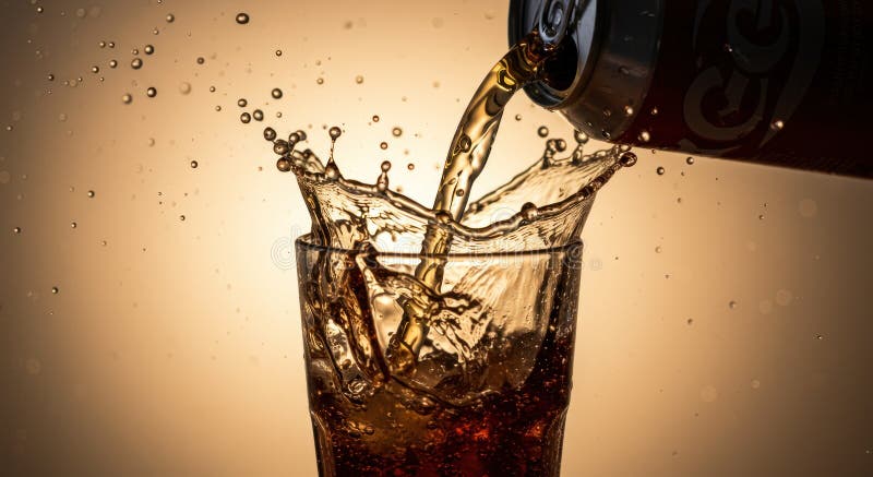 Cola Pouring into Glass Creates Splash Stock Illustration ...