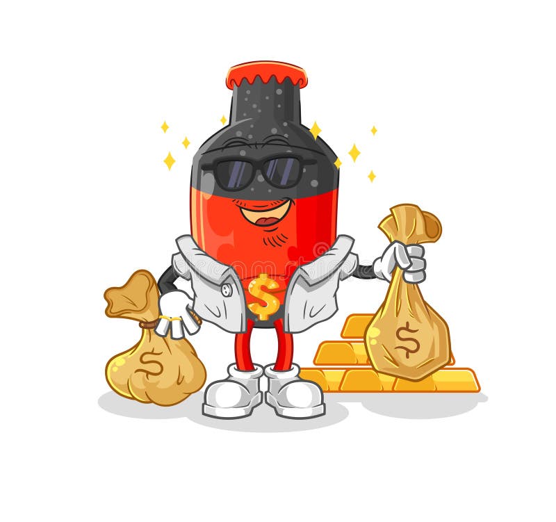 Cola Rich Character. Cartoon Mascot Vector Stock Illustration ...