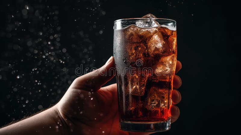 Cola soda in glass stock illustration. Illustration of beverage - 372887008