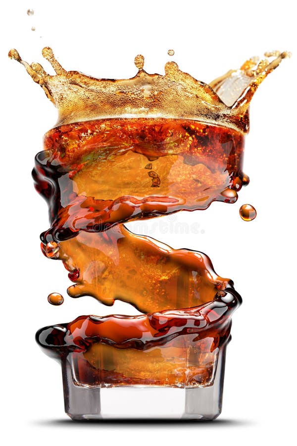 Cola Splash Isolated on White Stock Photo - Image of midair, macro ...