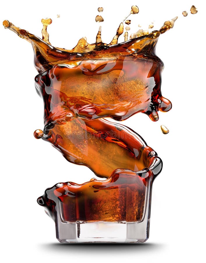 Cola splash isolated stock image. Image of reflection - 17288279