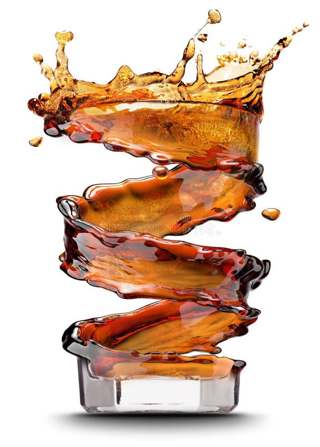 Cola Splash Isolated on White Stock Image - Image of bubble, freshness ...