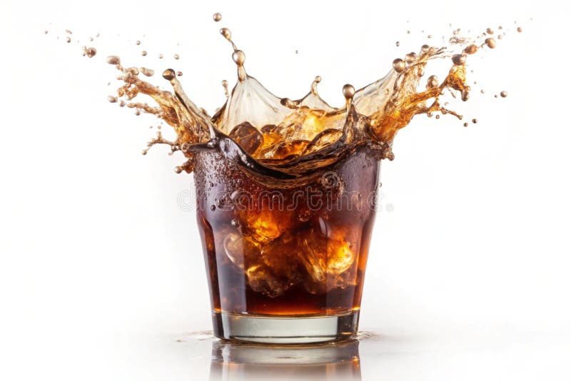 Cola Splash Isolated on White Background Stock Illustration ...