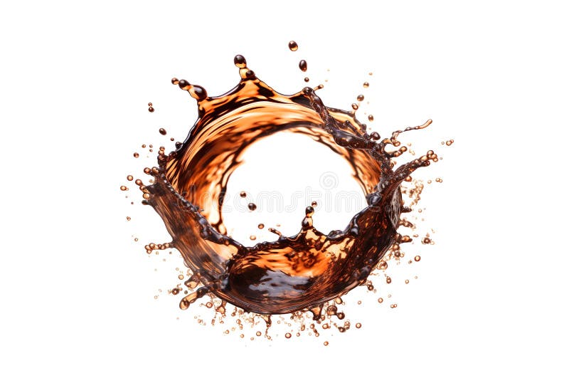 Cola Splash in Motion Circle Shape on White Stock Illustration ...