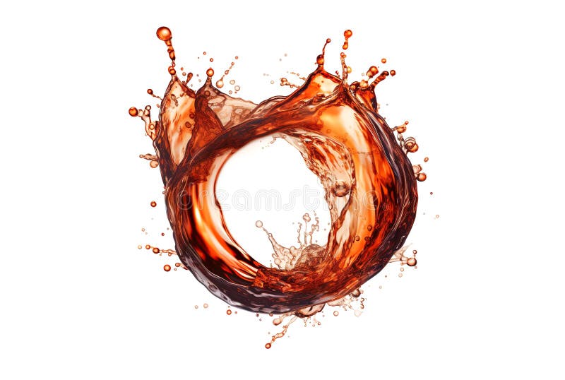 Cola Splash in Motion Circle Shape on White Stock Illustration ...