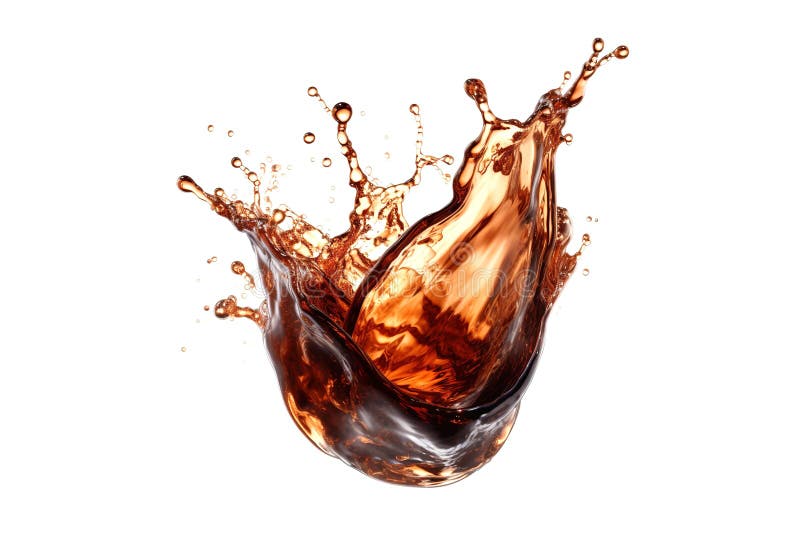 Cola Splash in Motion on White Stock Illustration - Illustration of ...