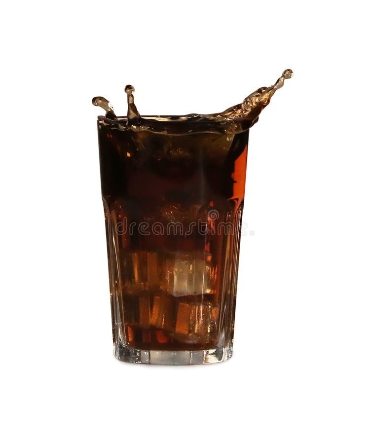 Cola Splashing Out of Glass on Light Background Stock Photo - Image of ...