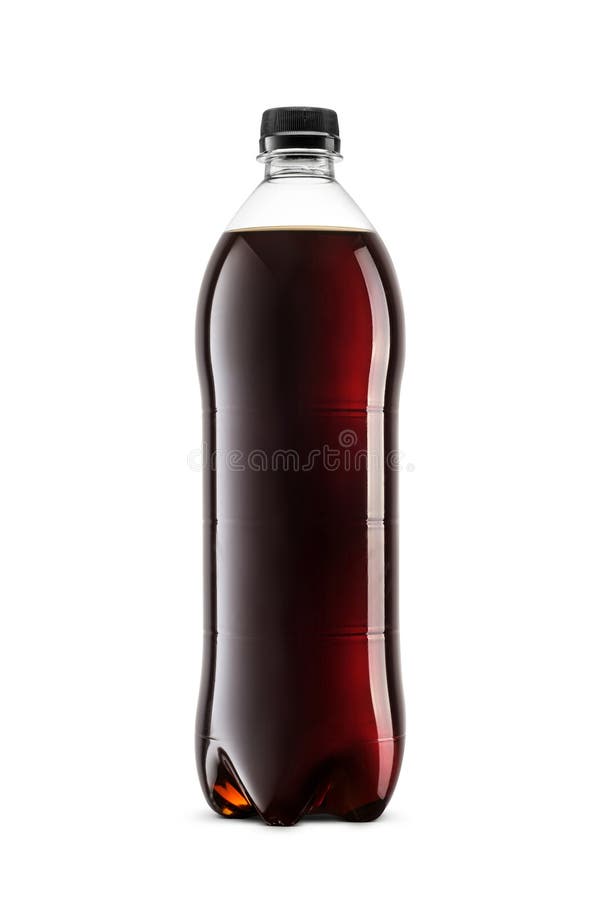 Cola in Transparent Plastic Bottle Isolated on White Background. Front ...
