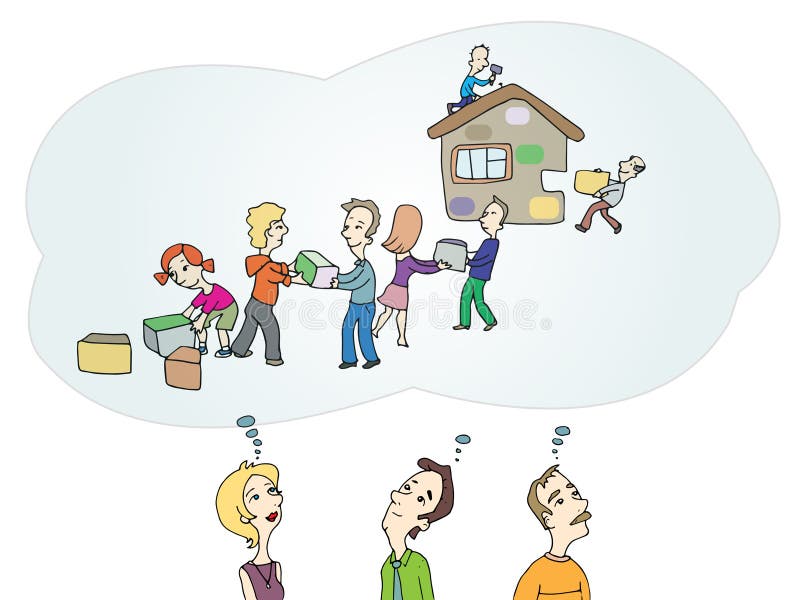 Colaboración de la gente ilustración del vector. Ilustración de idea ...