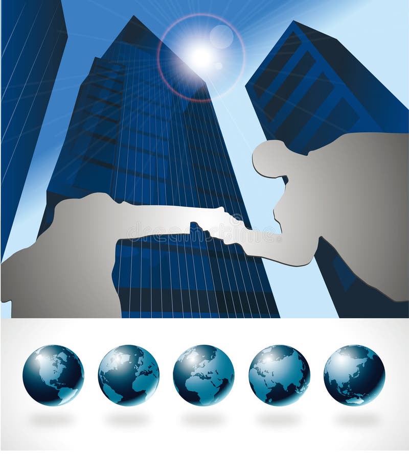 Colaboración Internacional Global Del Negocio Ilustración del Vector ...