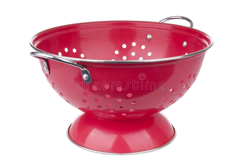 Red Colander Isolated stock image. Image of white, full - 28562099