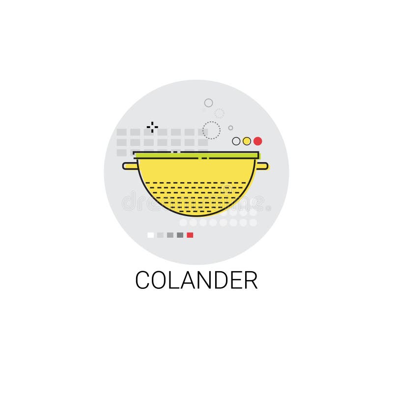 Colander Cooking Utensils Kitchen Equipment Appliances Icon Stock ...