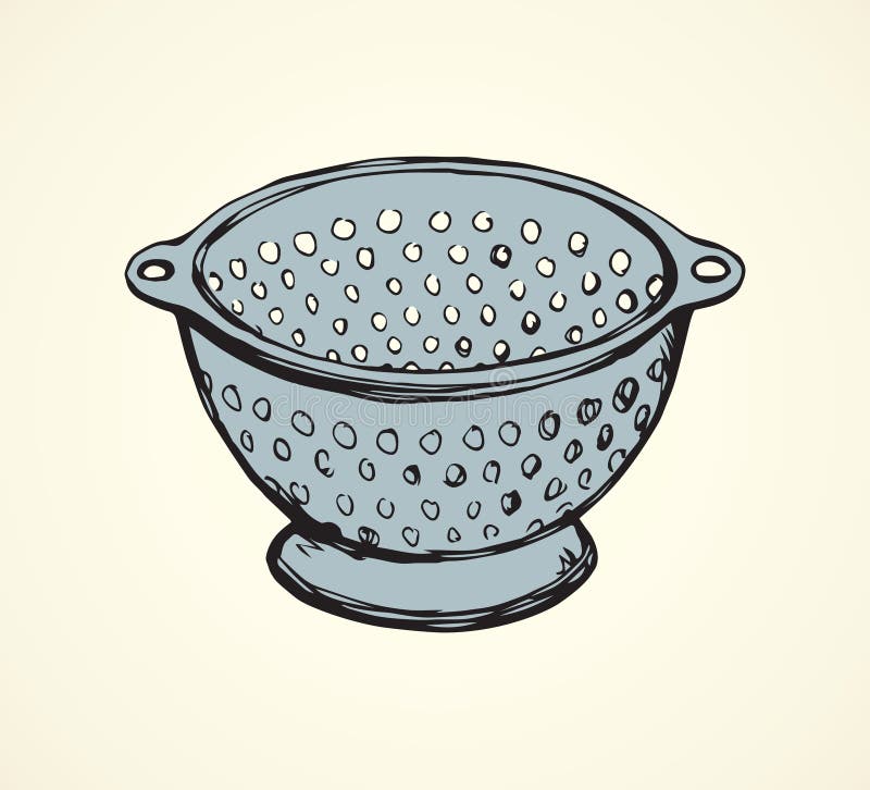 Colander Desenho do vetor ilustração do vetor. Ilustração de cozinheiro ...