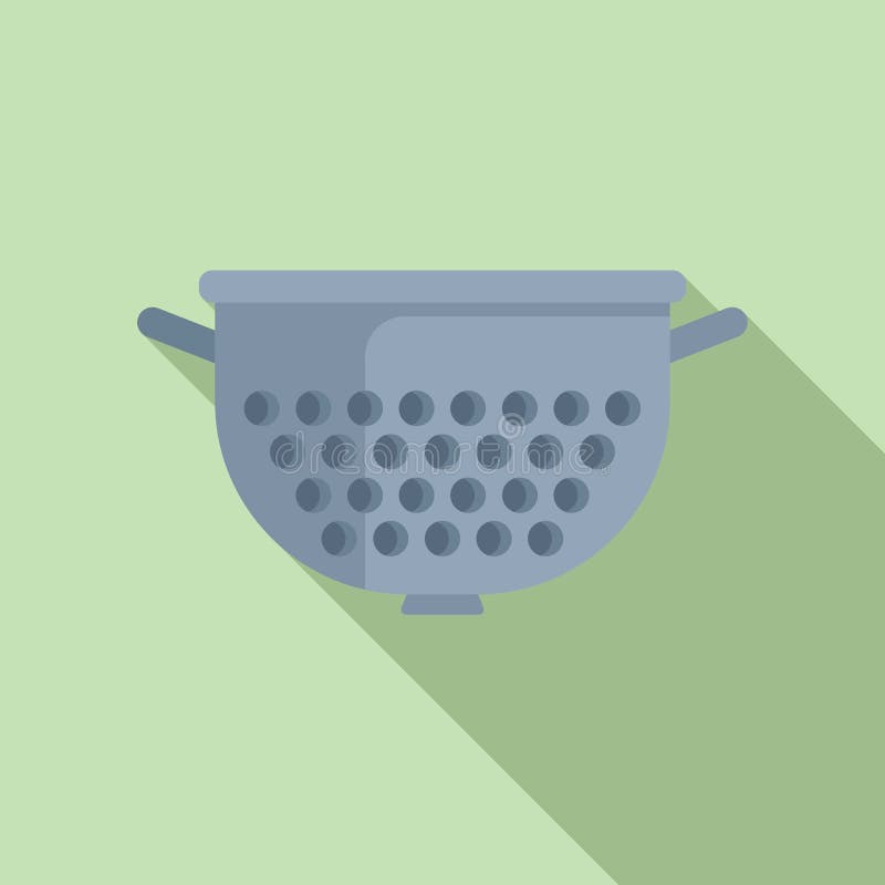 Colander Filter Icon Flat Vector. Sifting Water Container Stock Illustration - Illustration of ...
