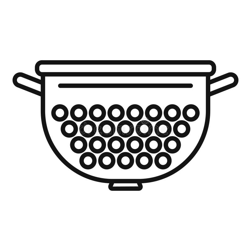 Colander Filter Icon Outline Vector. Sifting Water Container Stock ...