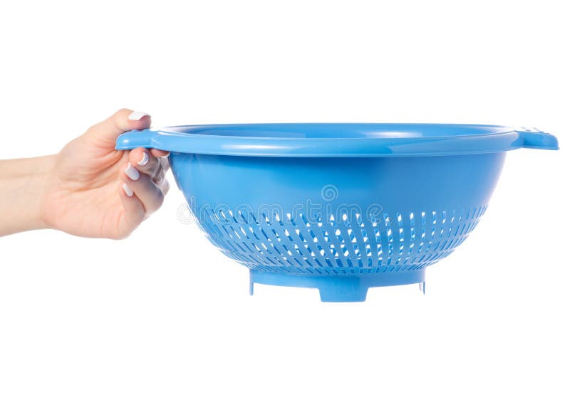 Colander in hand stock image. Image of menu, closeup - 108754585