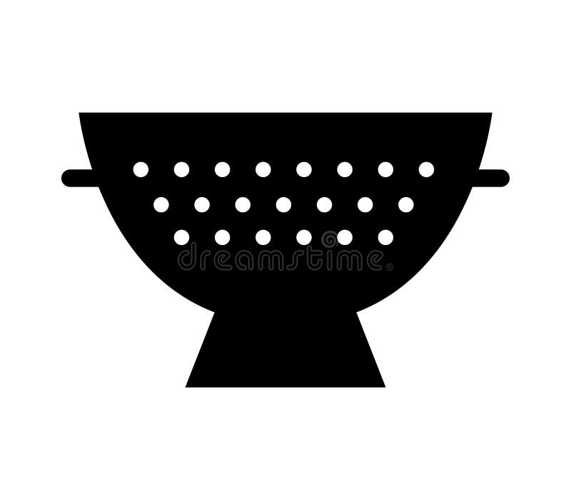 Colander Icon Illustrated in Vector on White Background Stock ...