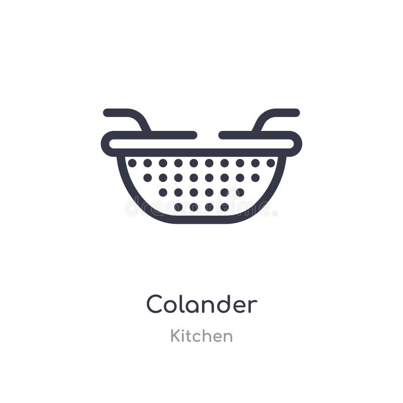 Outline Strainer With Handle Vector Icon. Isolated Black Simple Line ...