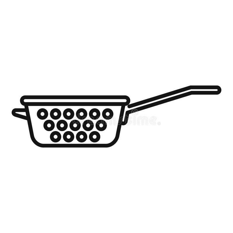 Colander Pot Icon Outline Vector. Drain Object Stock Vector ...