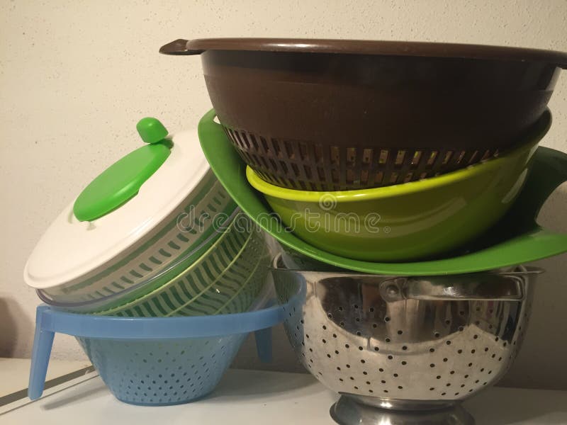 Colanders stock photo. Image of collection, salad, strainers - 89782464