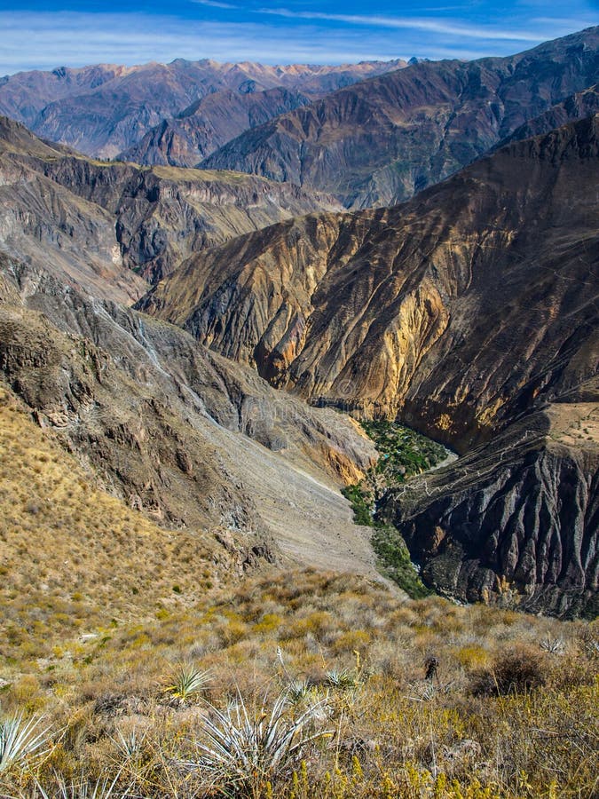 Colca Canyon stock photo. Image of river, landscape, mountain - 32159156