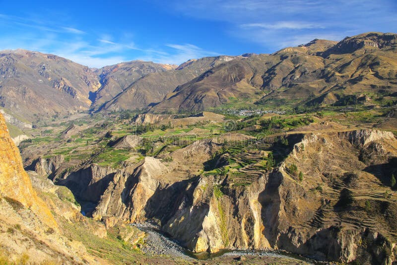 Colca Canyon in Peru stock image. Image of nature, agriculture - 70630865