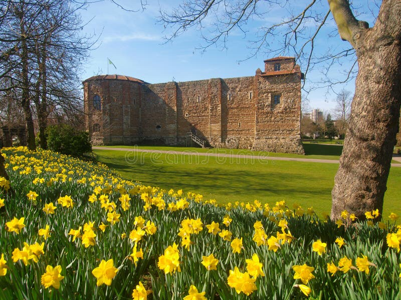 Colchester Castle in Spring Stock Photo - Image of bridge, stone: 23327240