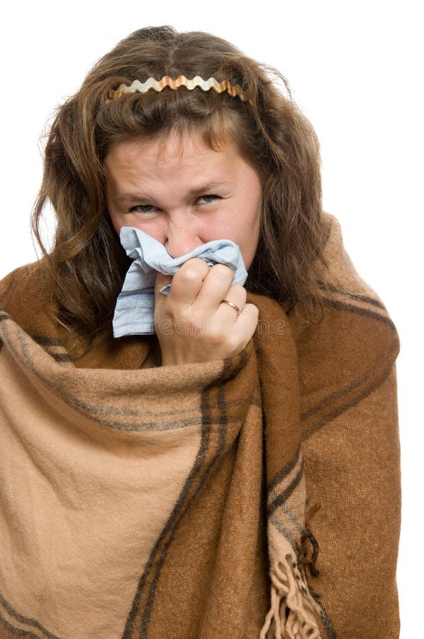 Cold stock image. Image of nose, isolated, girl, sneezer - 27015785