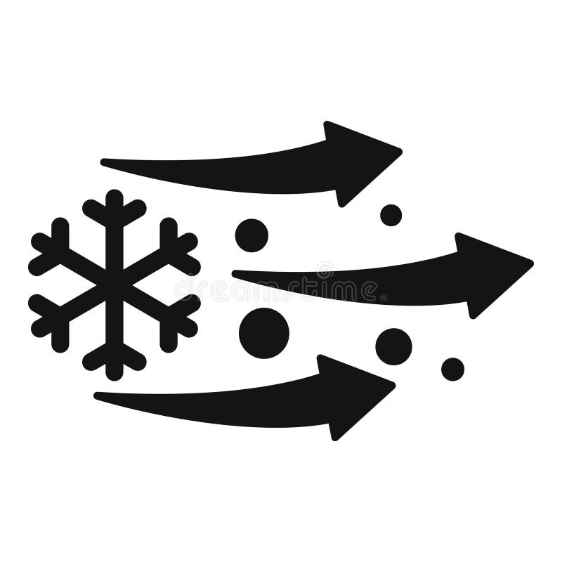 Cold Air Flow with Snowflake and Particles Blowing Stock Illustration ...