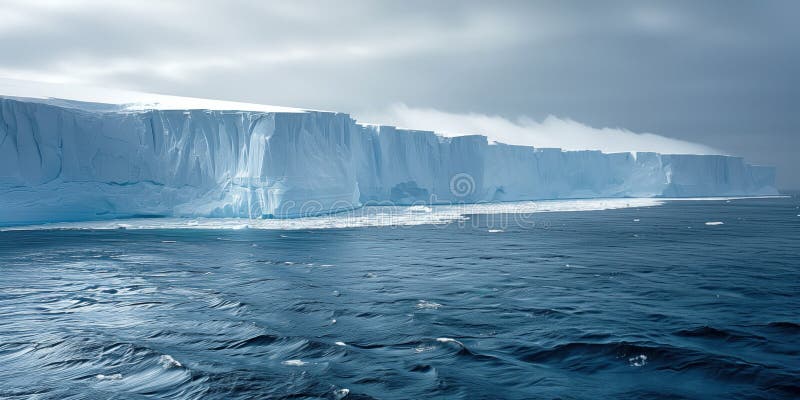 Cold Antarctic Coast, Edge of Ice Shelf Stock Illustration ...