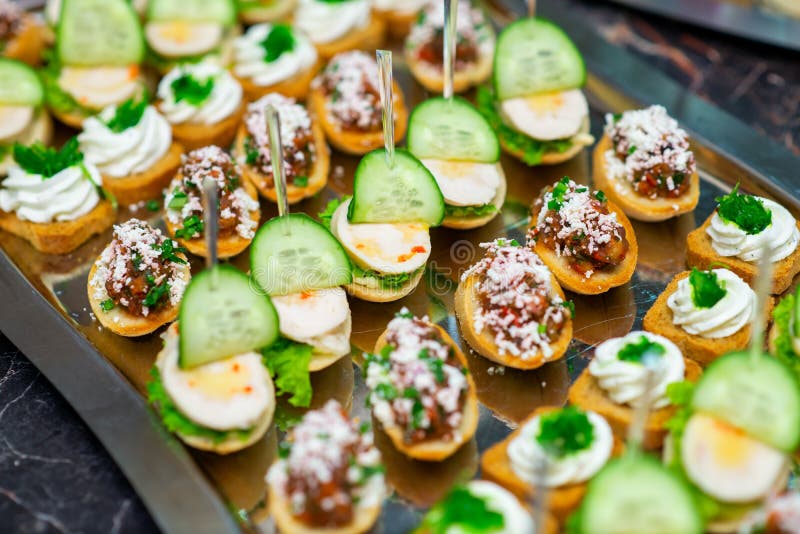 Cold Appetizers on the Buffet Table Stock Image - Image of banquet ...
