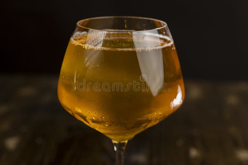 Cold Apple Juice Drink in a Clear Glass Stock Photo - Image of cold ...