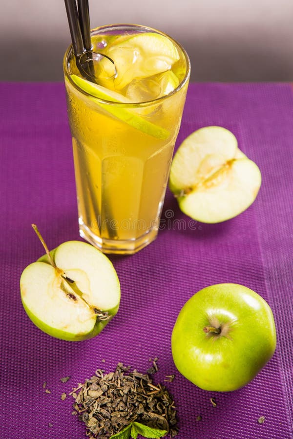Cold apple tea stock photo. Image of liquid, cocktail - 72697288