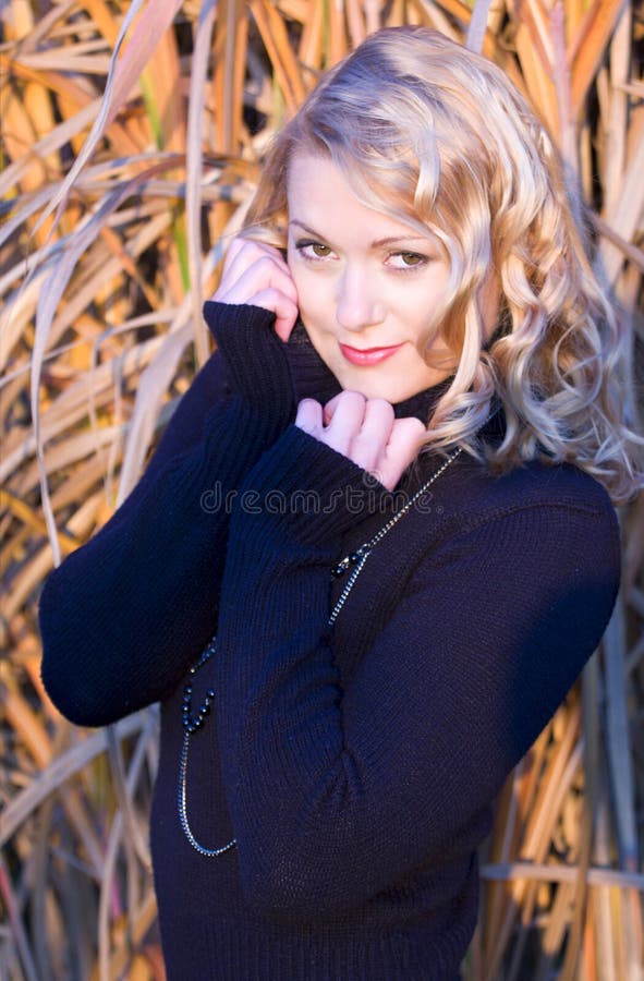 Cold autumn stock photo. Image of portrait, posing, emotions - 12079814