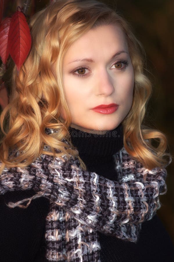 Cold autumn stock image. Image of skirt, blond, long - 18599047